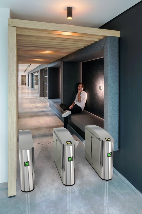 RFID Flap Electronic Turnstile Gates Button Control For Entry Management