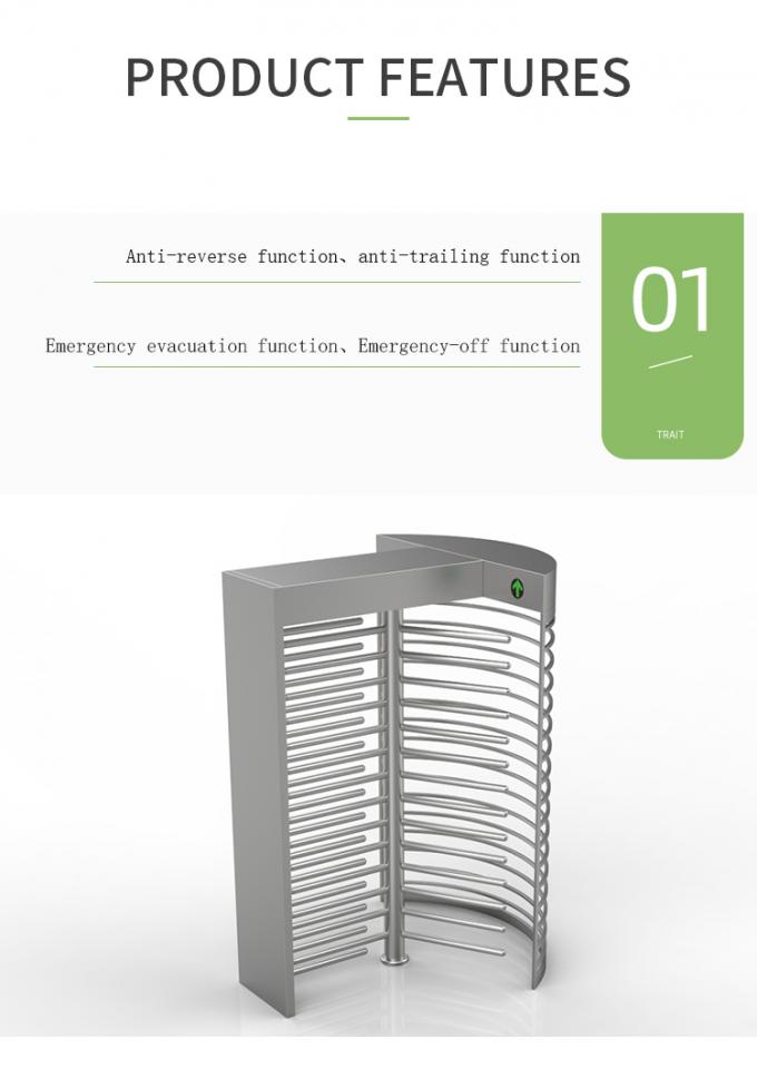 Stainless Steel Full Height Turnstile Manual Gate For Access Management