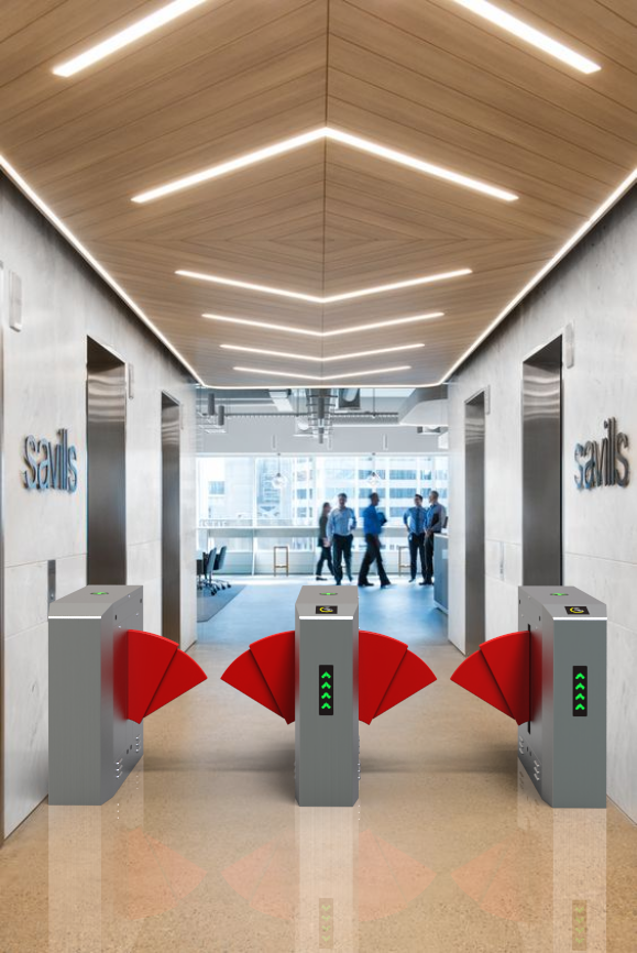 Office Biometric Flap Barrier Access Control System Turnstile With Card ...