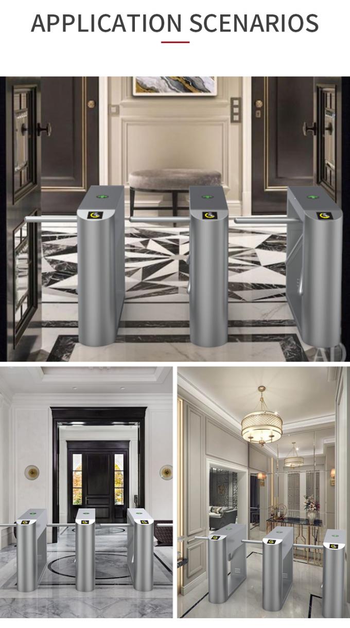 SUS304 Tripod Security Gates , Stainless Steel Magnetic Tripod Turnstile