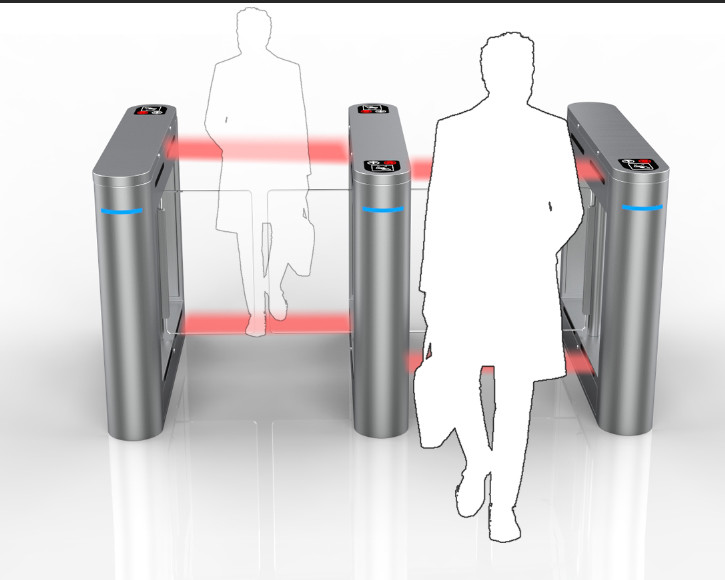 Pedestrian Access Control Turnstile Gate With Card Reader Stainless Steel