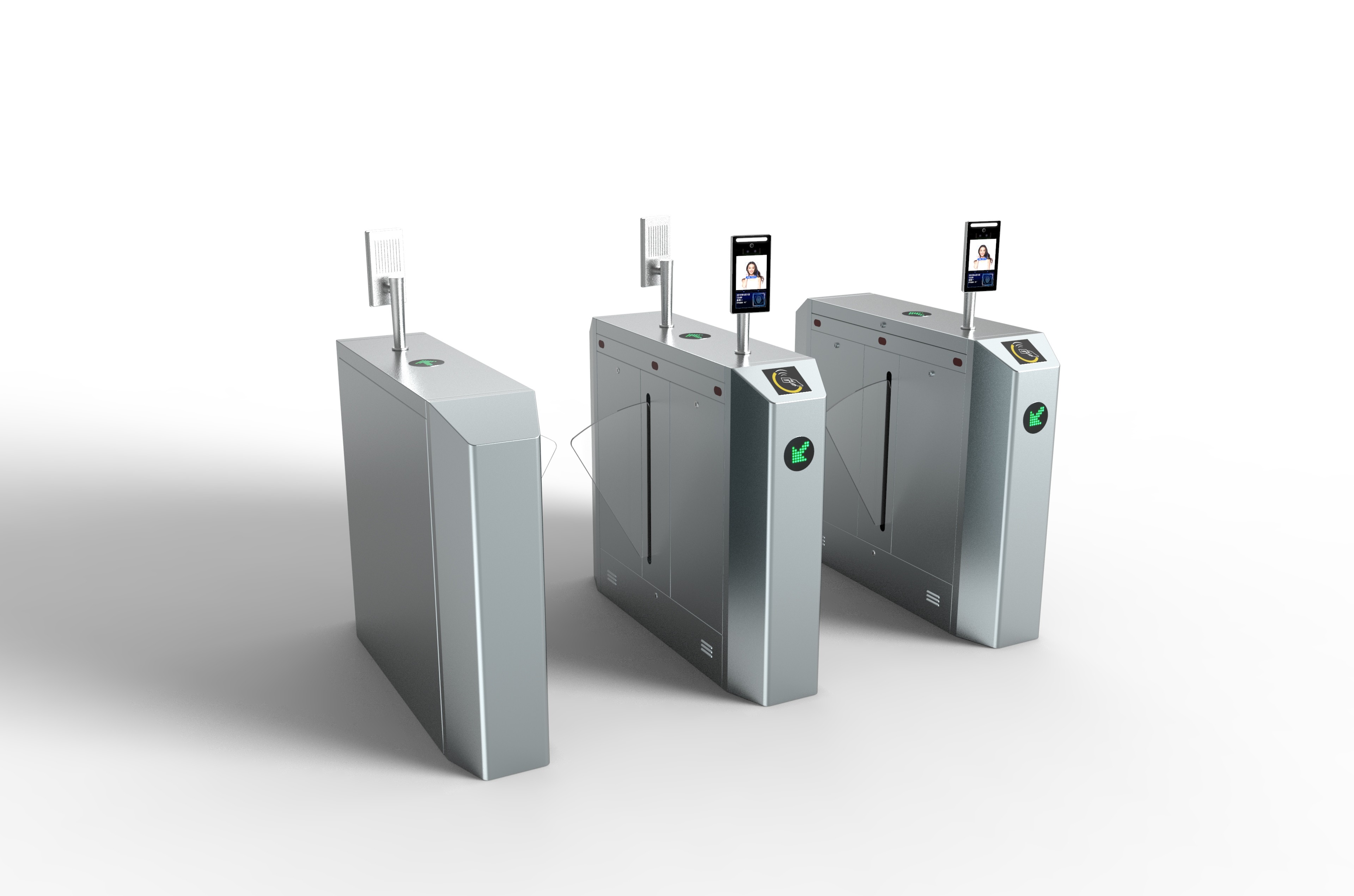 Pedestrian Face Recognition Turnstile , Anti Collision RFID Turnstile Gate