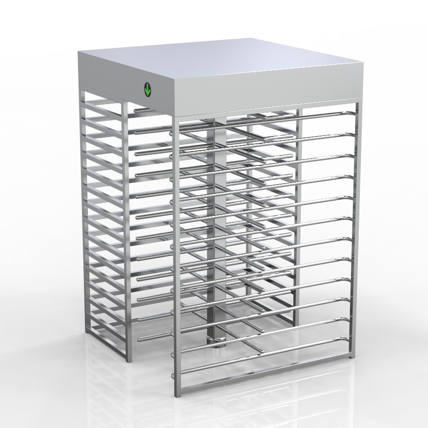 IP54 Full Length Turnstile , RS232 Interface Dual Lane Turnstile Entry ...