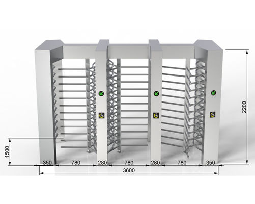 70W Full Height Turnstile Gate High Performance Access With RS485 Interface