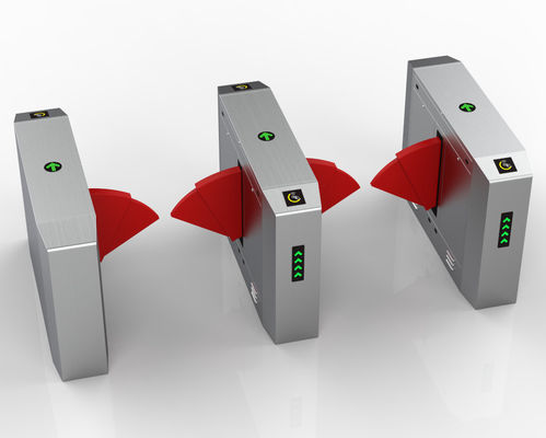 Smart Flap Barrier Gate , Silver RS232 Interface Automatic Turnstile Gate